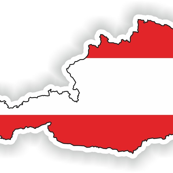 Austria Map With Flag - Etsy