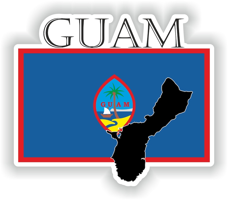Guam Sticker Flag MF for Laptop Book Fridge Guitar Motorcycle Helmet ...