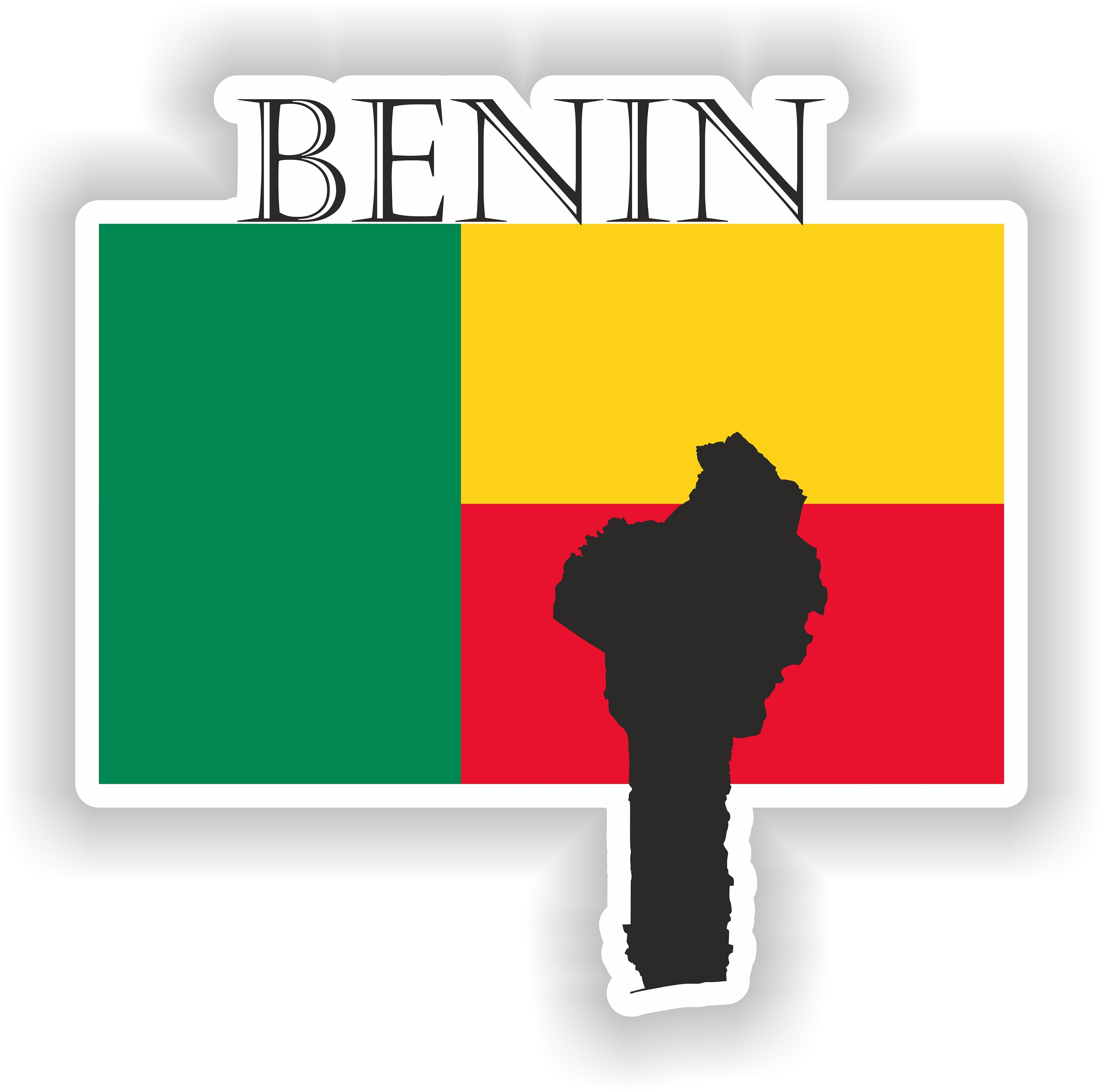 Benin Sticker Flag MF for Laptop Book Fridge Guitar Motorcycle Helmet ...