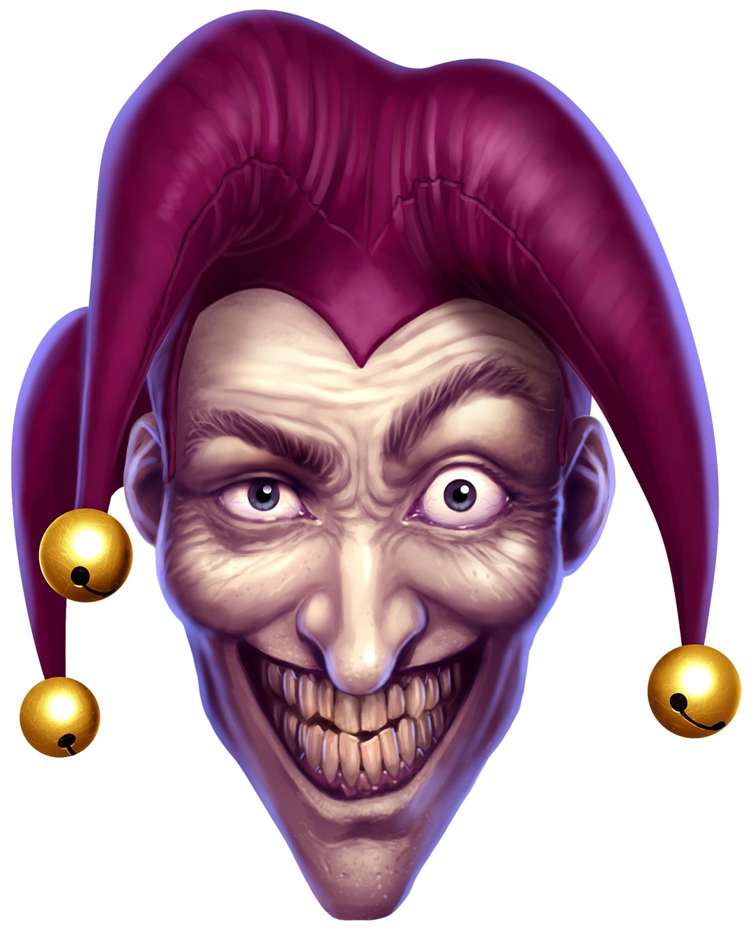 Scary Joker Sticker for Laptop Book Fridge Guitar Motorcycle Helmet ...