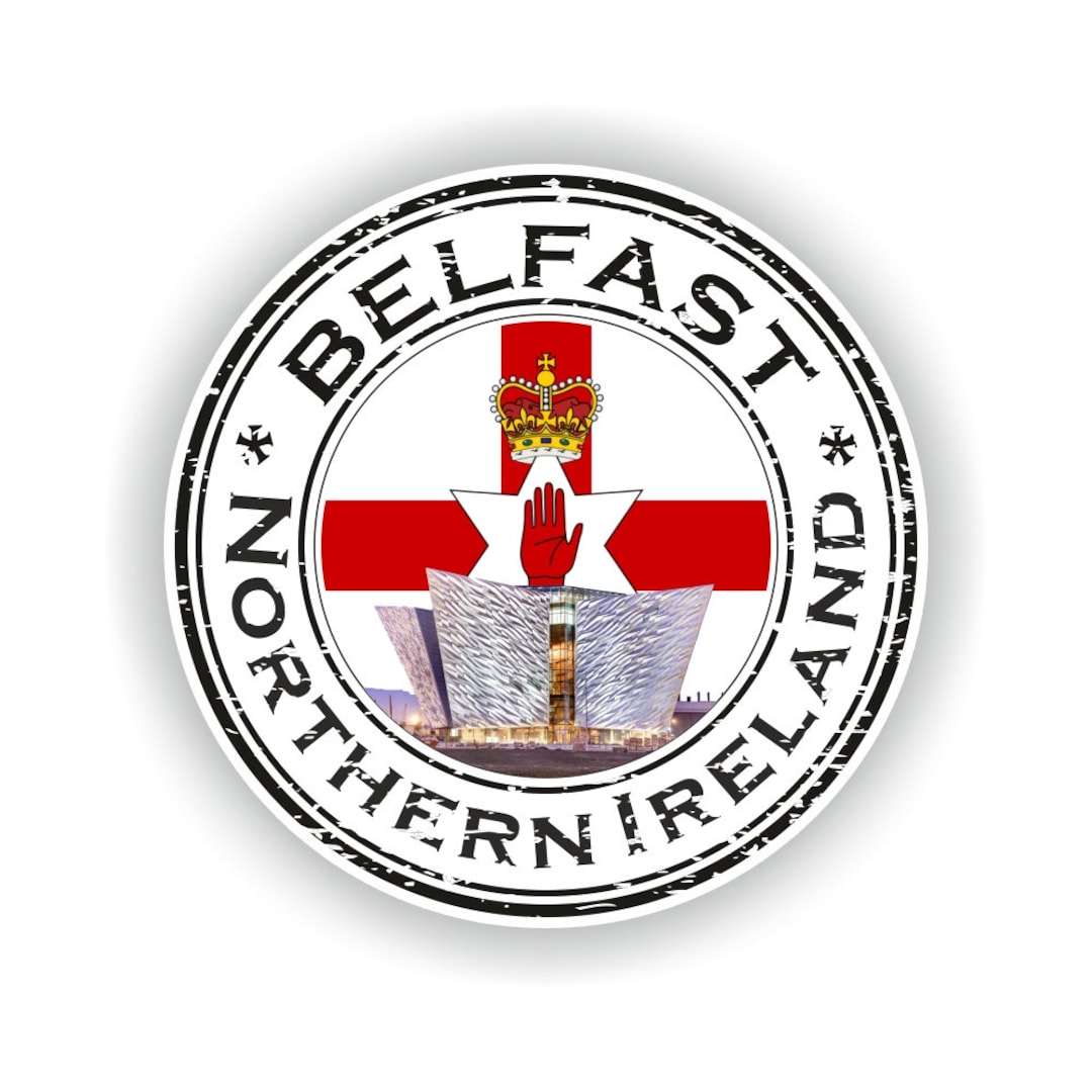 Belfast Northern Ireland Seal Sticker Round Flag for Laptop Book Fridge ...