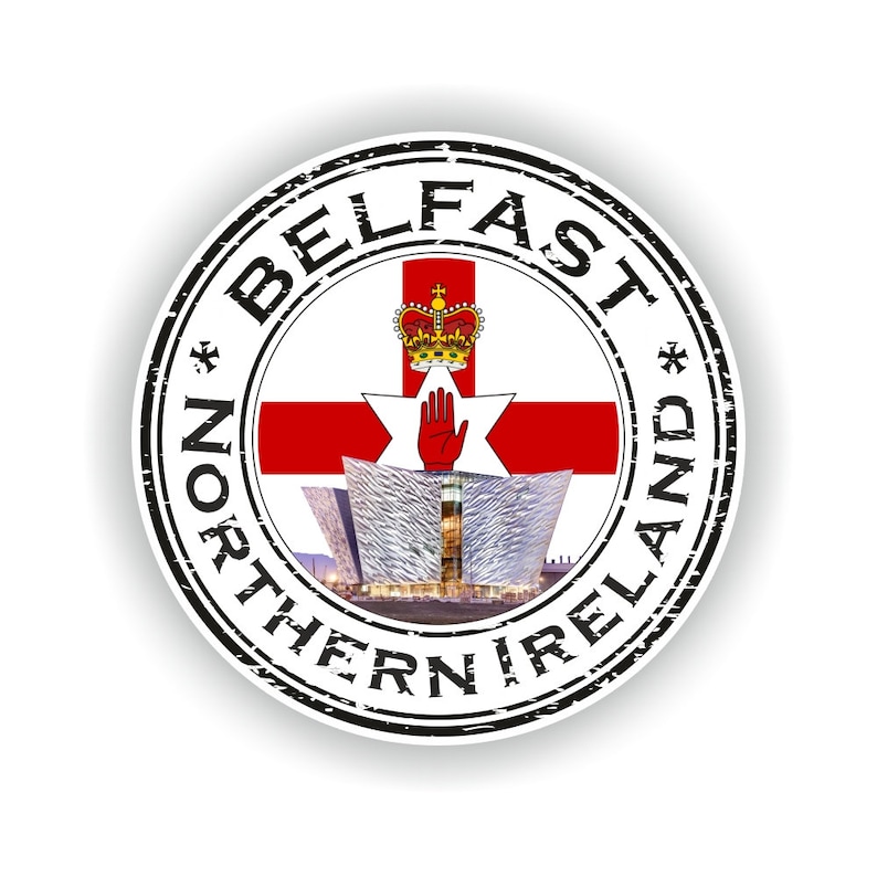 Belfast Northern Ireland Seal Sticker Round Flag for Laptop Book Fridge ...
