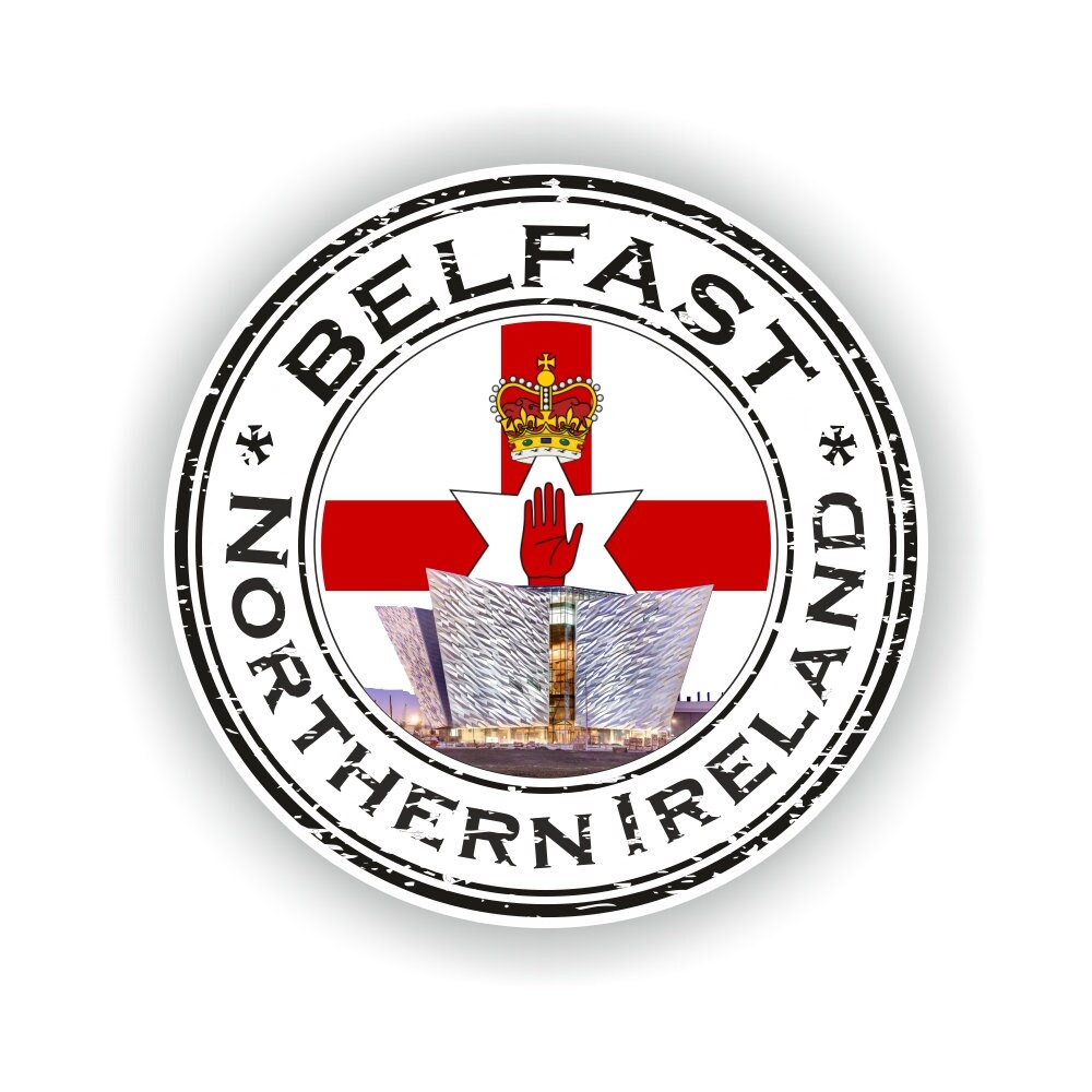 Belfast Northern Ireland Seal Sticker Round Flag for Laptop Book Fridge ...
