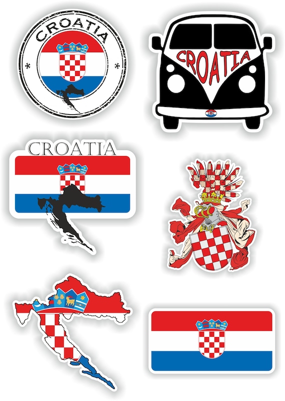Croatia Set of Stickers for Laptop Book Water Bottle Fridge | Etsy
