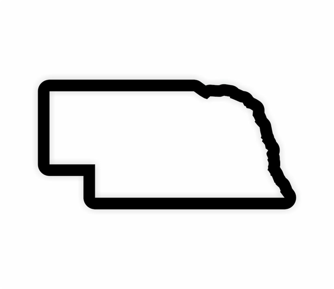 Nebraska Map Flag Outline Sticker for Laptop Book Fridge Guitar ...