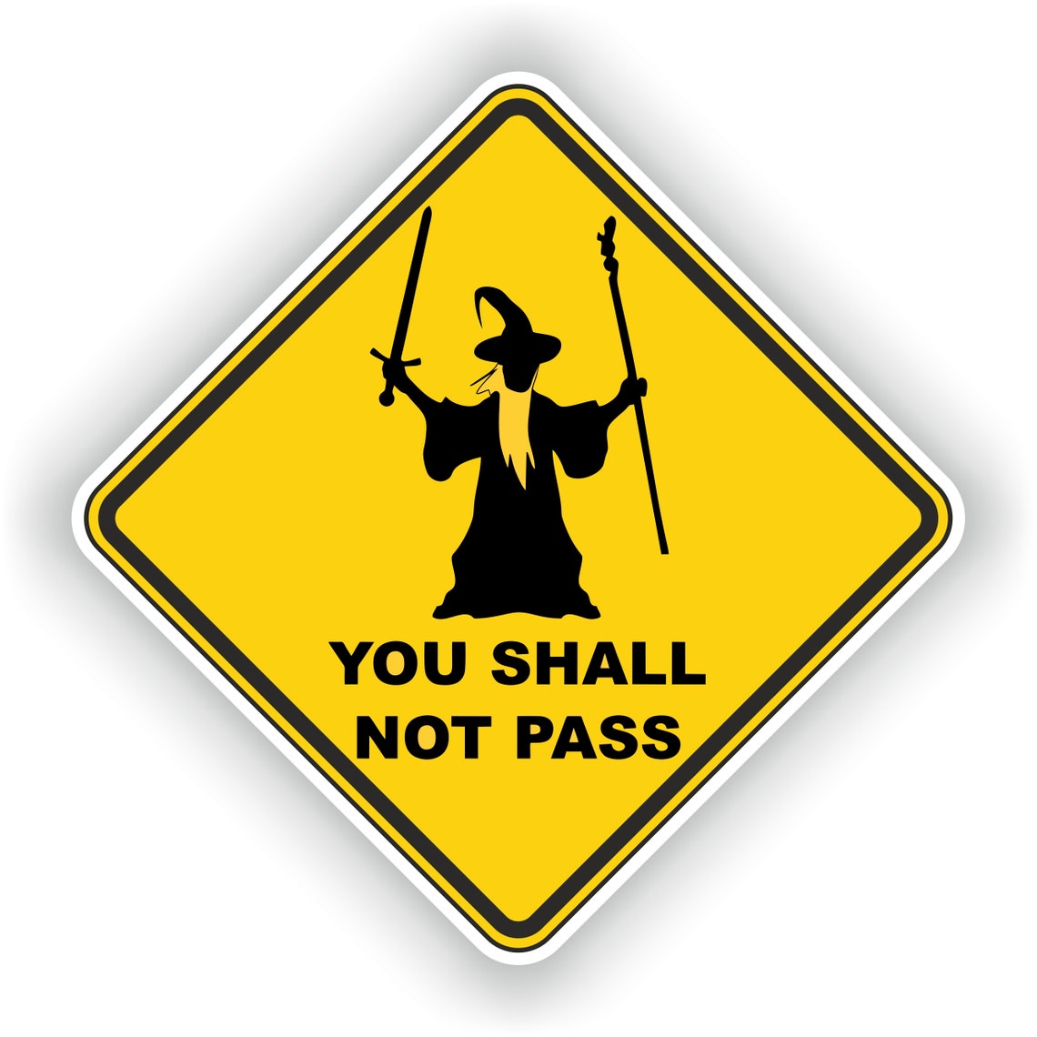You Shall Not Pass Warning Sticker for Bumper Car Laptop Book Fridge ...