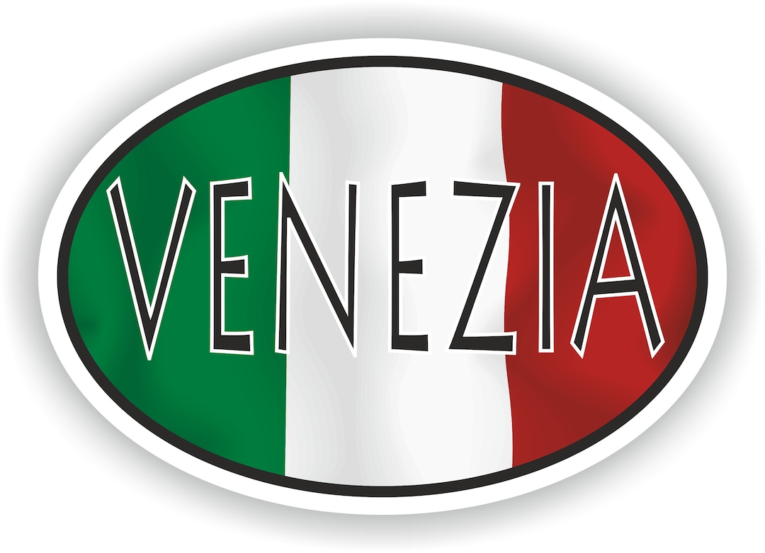 Venezia Italy Country Code Oval Sticker With Flag for Bumper Laptop ...