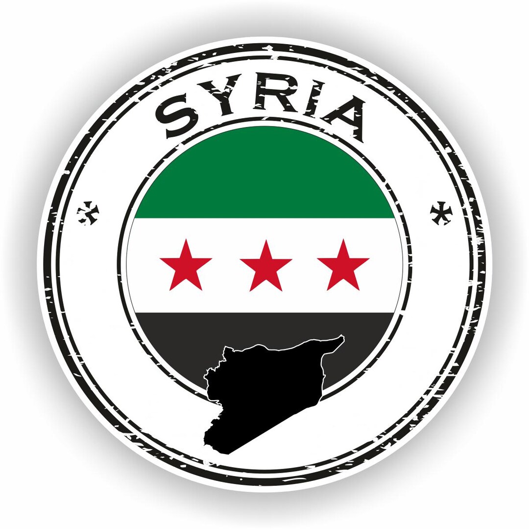 Syria Seal Sticker Round Flag for Laptop Book Fridge Guitar Motorcycle ...