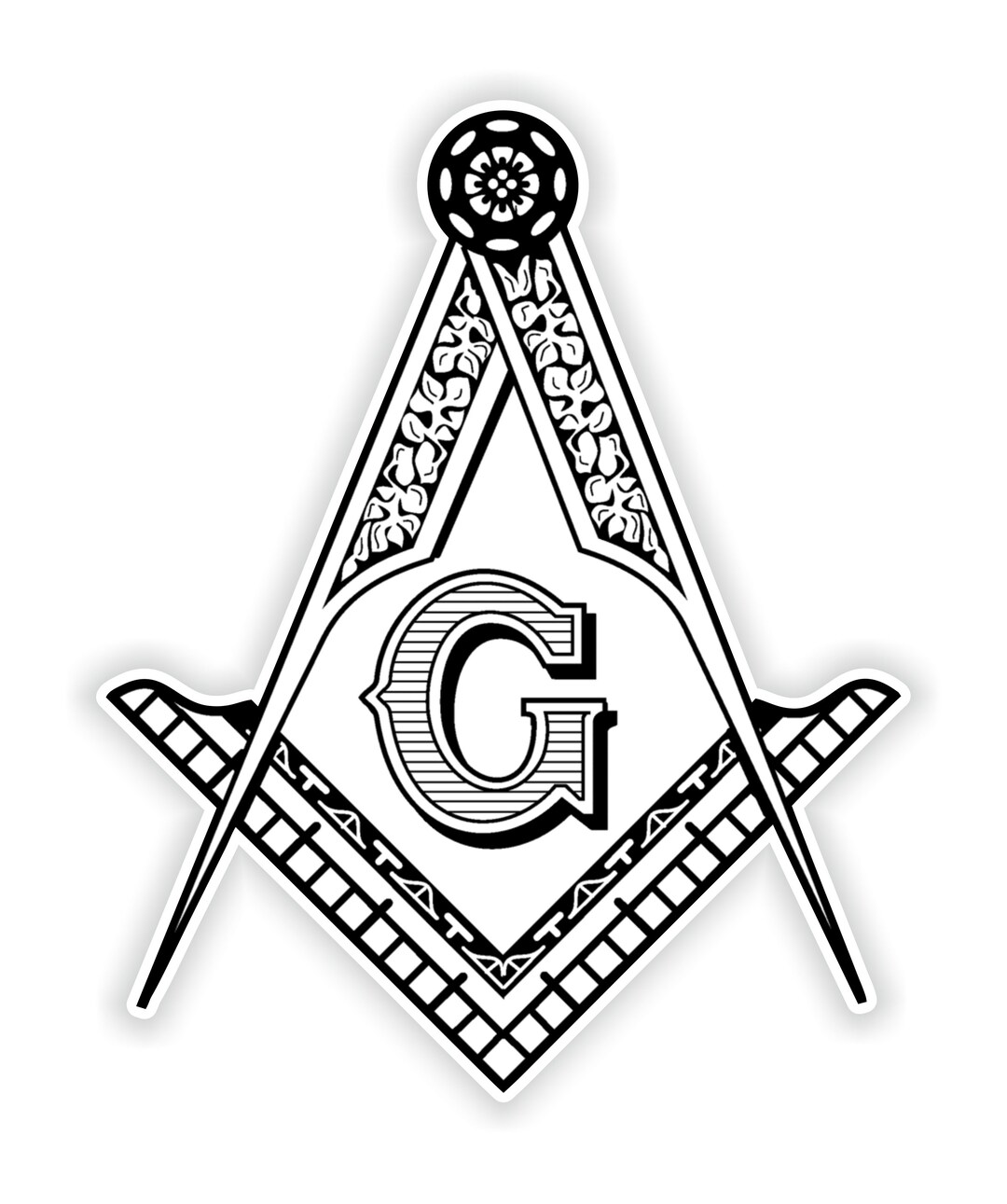 Masonic Emblem #02 Freemasonry Sticker for Laptop Book Fridge Guitar ...