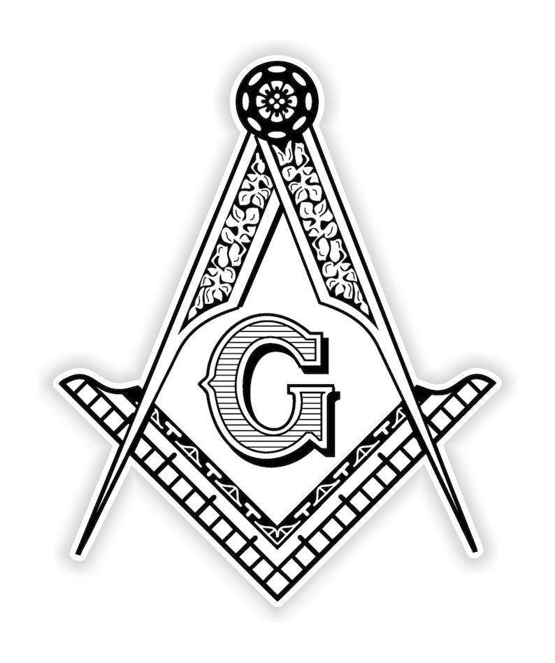 Masonic Emblem 02 Freemasonry Sticker for Laptop Book Fridge Guitar ...