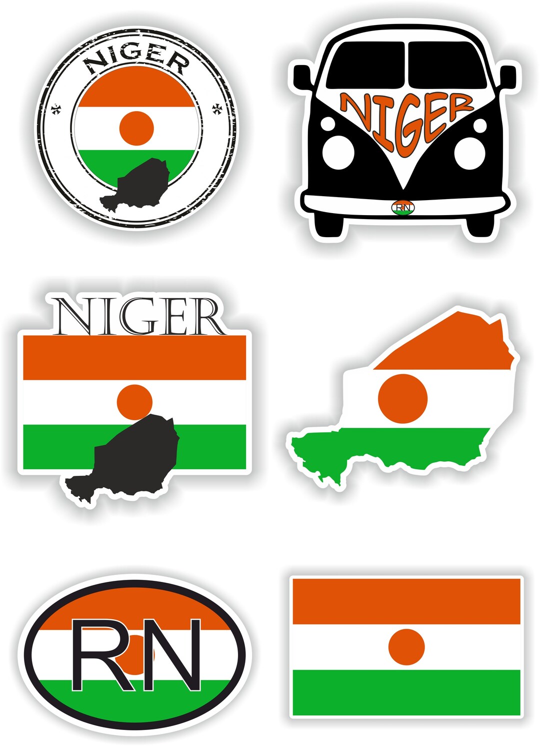 Niger Set of Stickers for Laptop Book Water Bottle Fridge Guitar ...