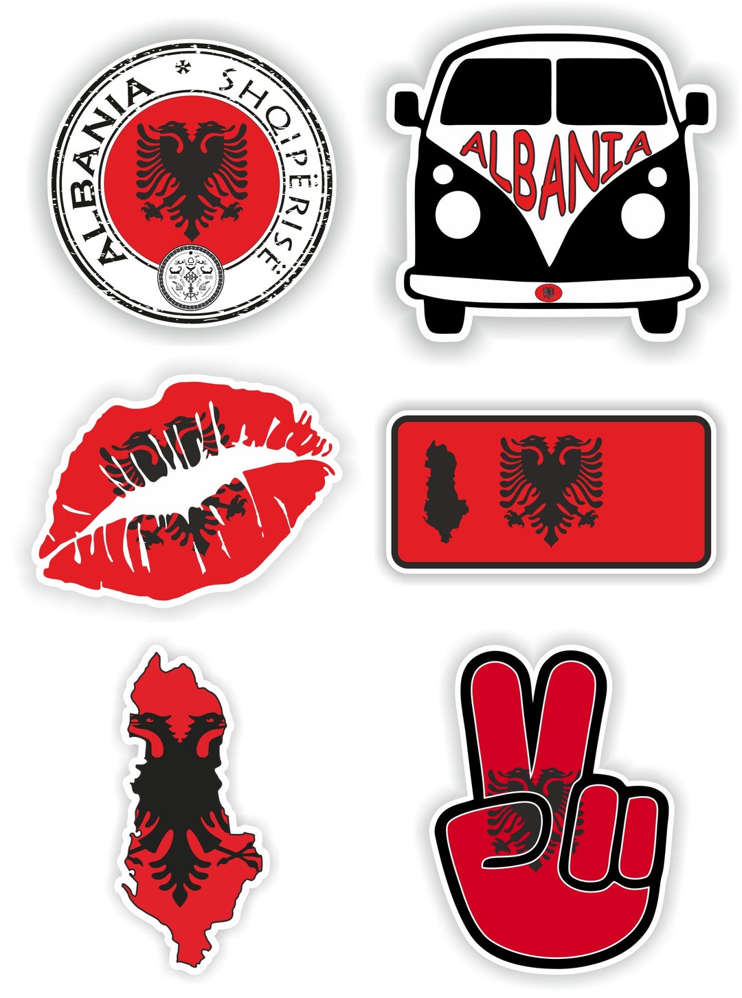 Albania Set of Stickers for Laptop Book Water Bottle Fridge Guitar ...