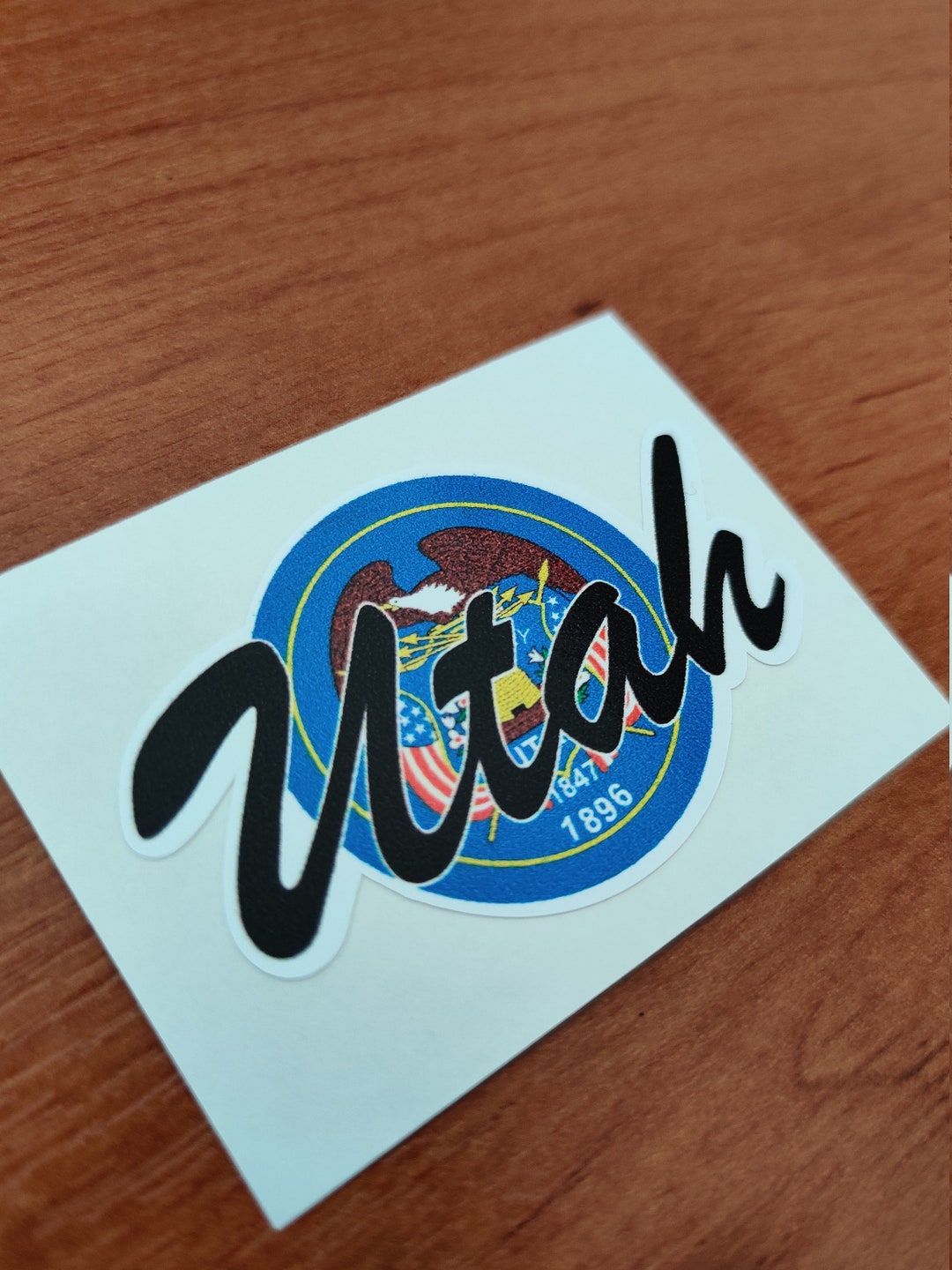 Utah USA Round Flag Sticker for Laptop Book Fridge Guitar Motorcycle ...