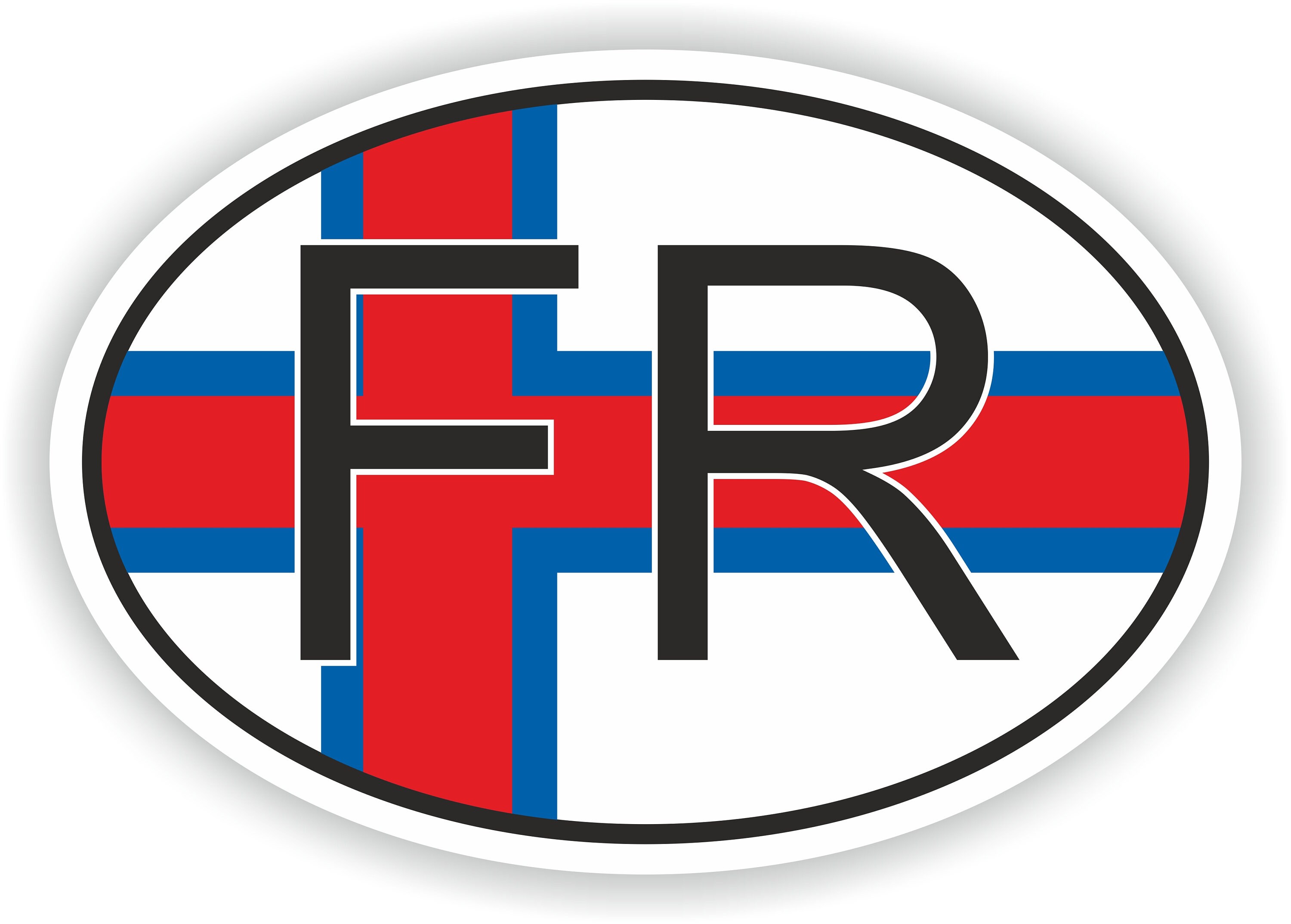 Faroe Islands Country Code Oval Sticker With Flag for Bumper Laptop ...