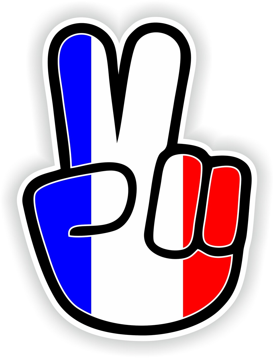 France Hand Sticker Peace Victory for Laptop Book Fridge Guitar ...