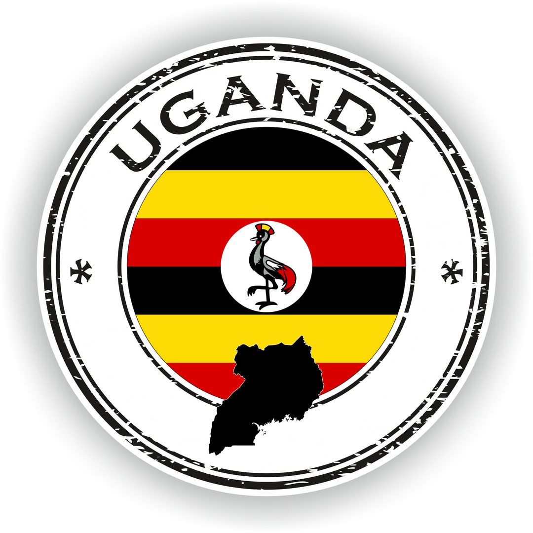 Uganda Seal Sticker Round Flag for Laptop Book Fridge Guitar Motorcycle ...