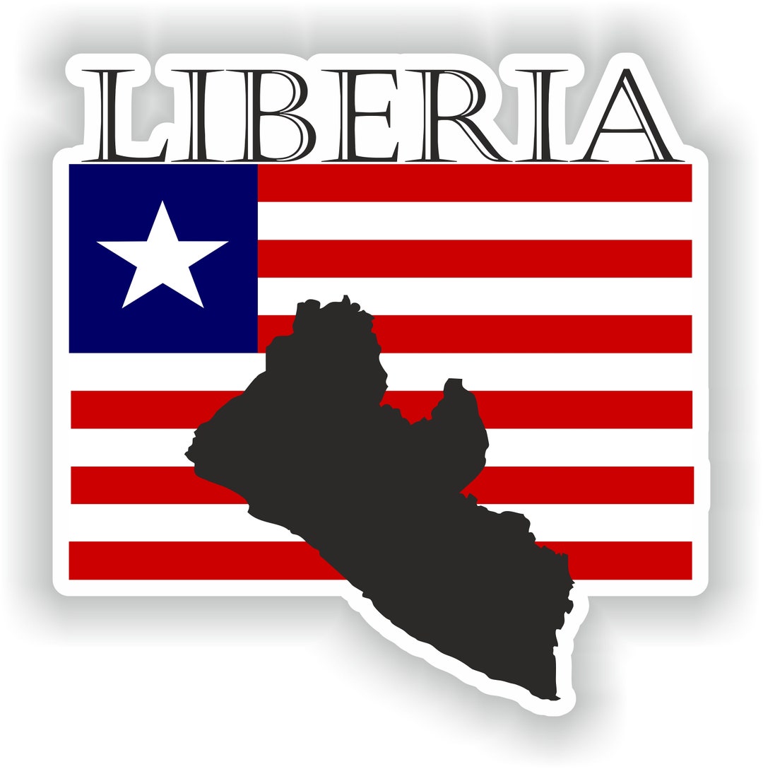 Liberia Sticker Flag MF for Laptop Book Fridge Guitar Motorcycle Helmet ...