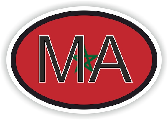 MOROCCO Country Code Oval Sticker With Flag for Bumper Laptop - Etsy UK