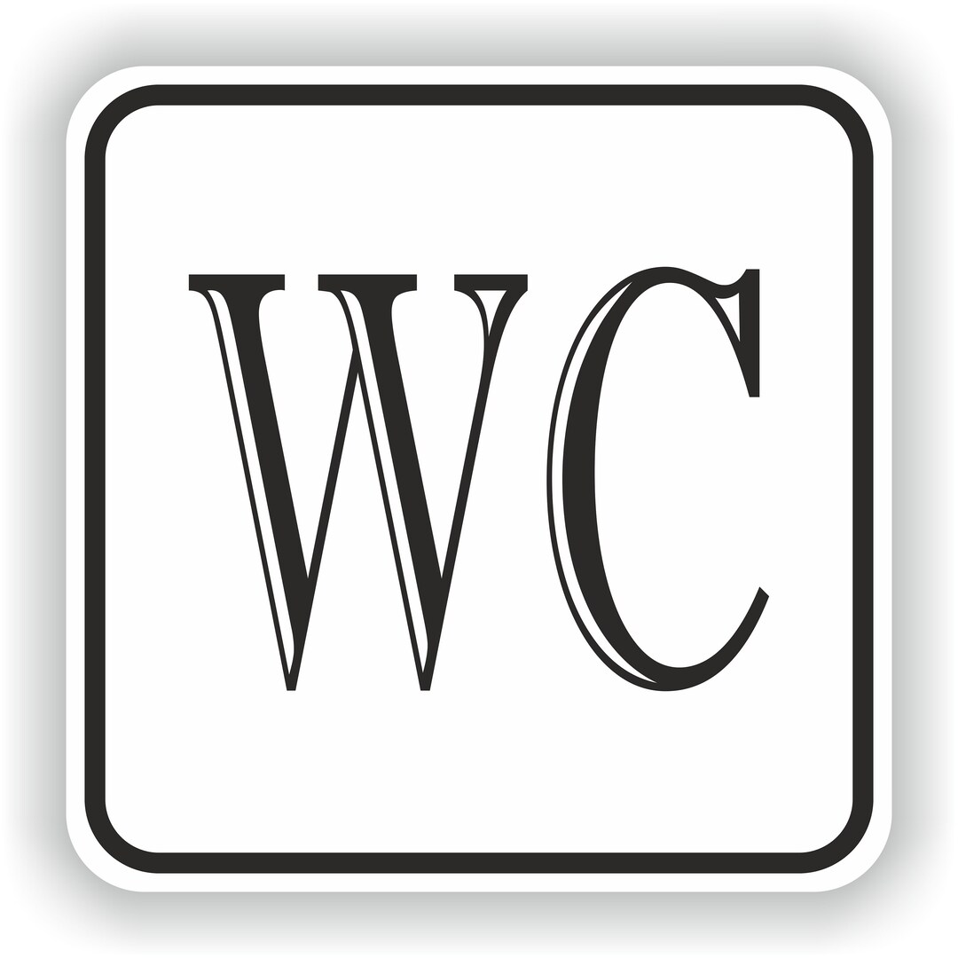 WC Toilet Sign Sticker for Bumper Car Laptop Book Suitcase Fridge ...