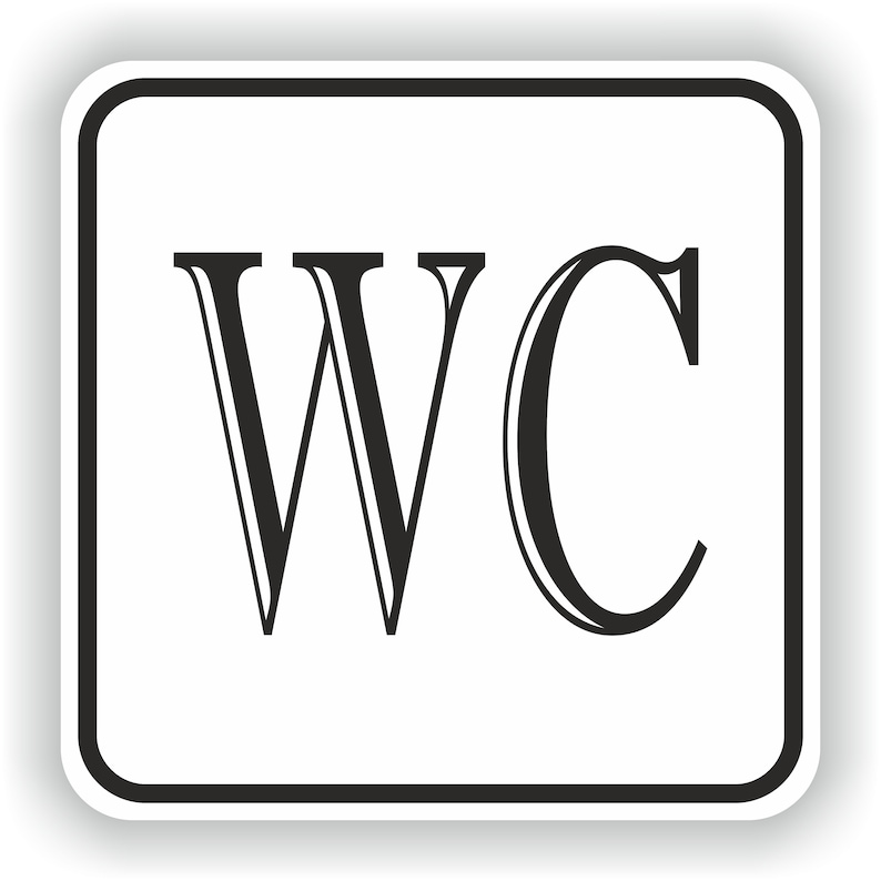 WC Toilet Sign Sticker for Bumper Car Laptop Book Suitcase Fridge ...