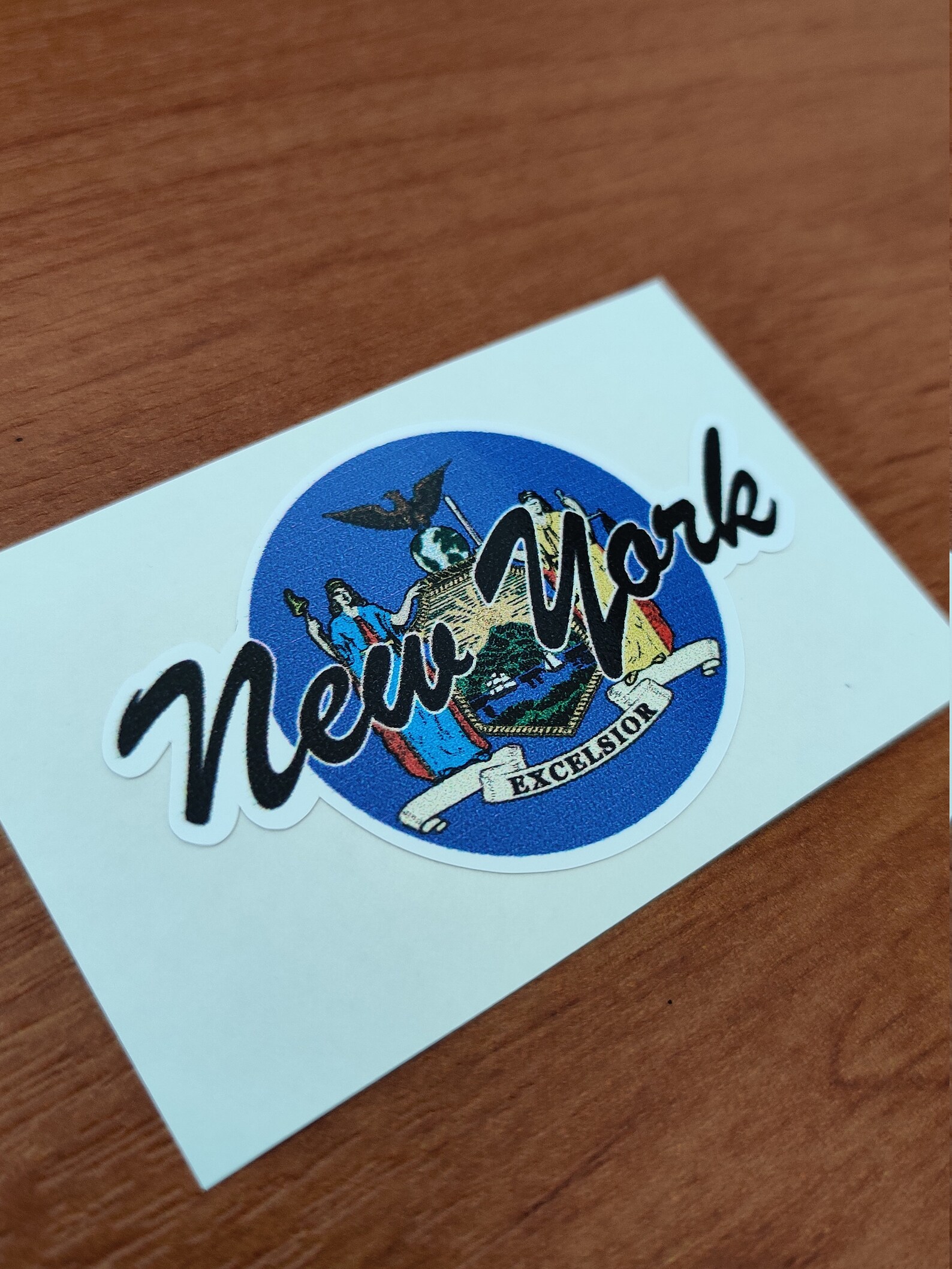 New York USA Round Flag Sticker for Laptop Book Fridge Guitar ...