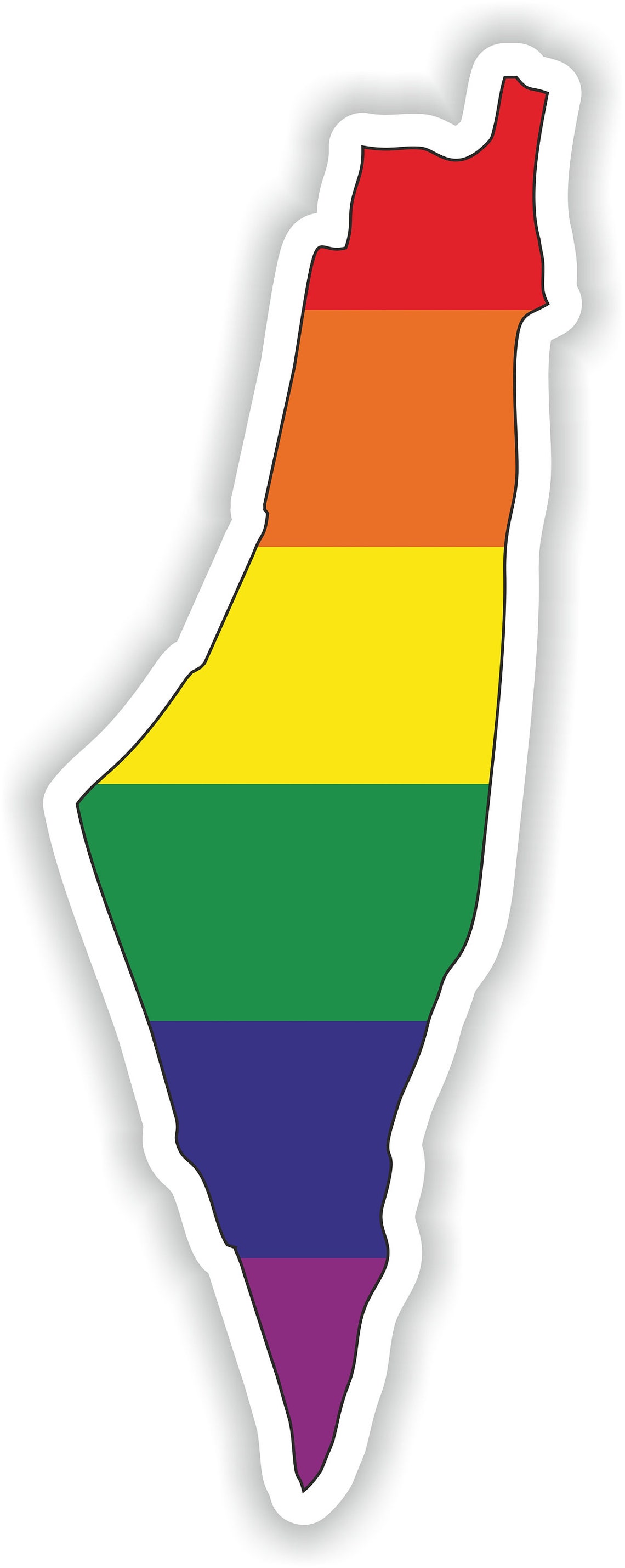 Palestine Gay Rainbow Map Flag Sticker for Laptop Book Fridge Guitar ...