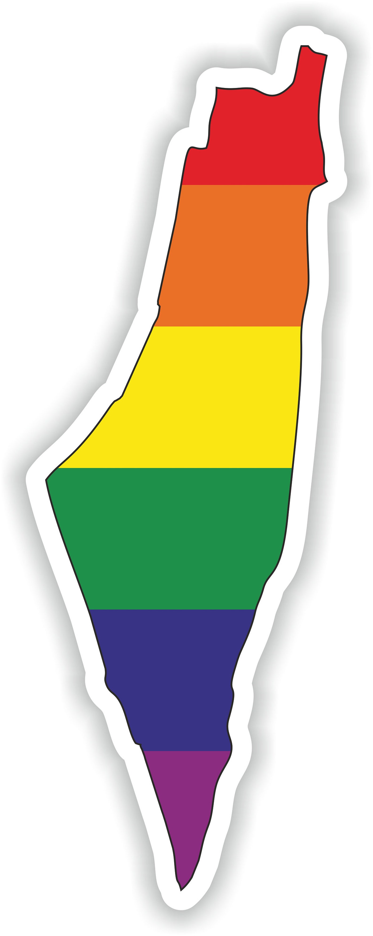 Palestine Gay Rainbow Map Flag Sticker for Laptop Book Fridge Guitar ...