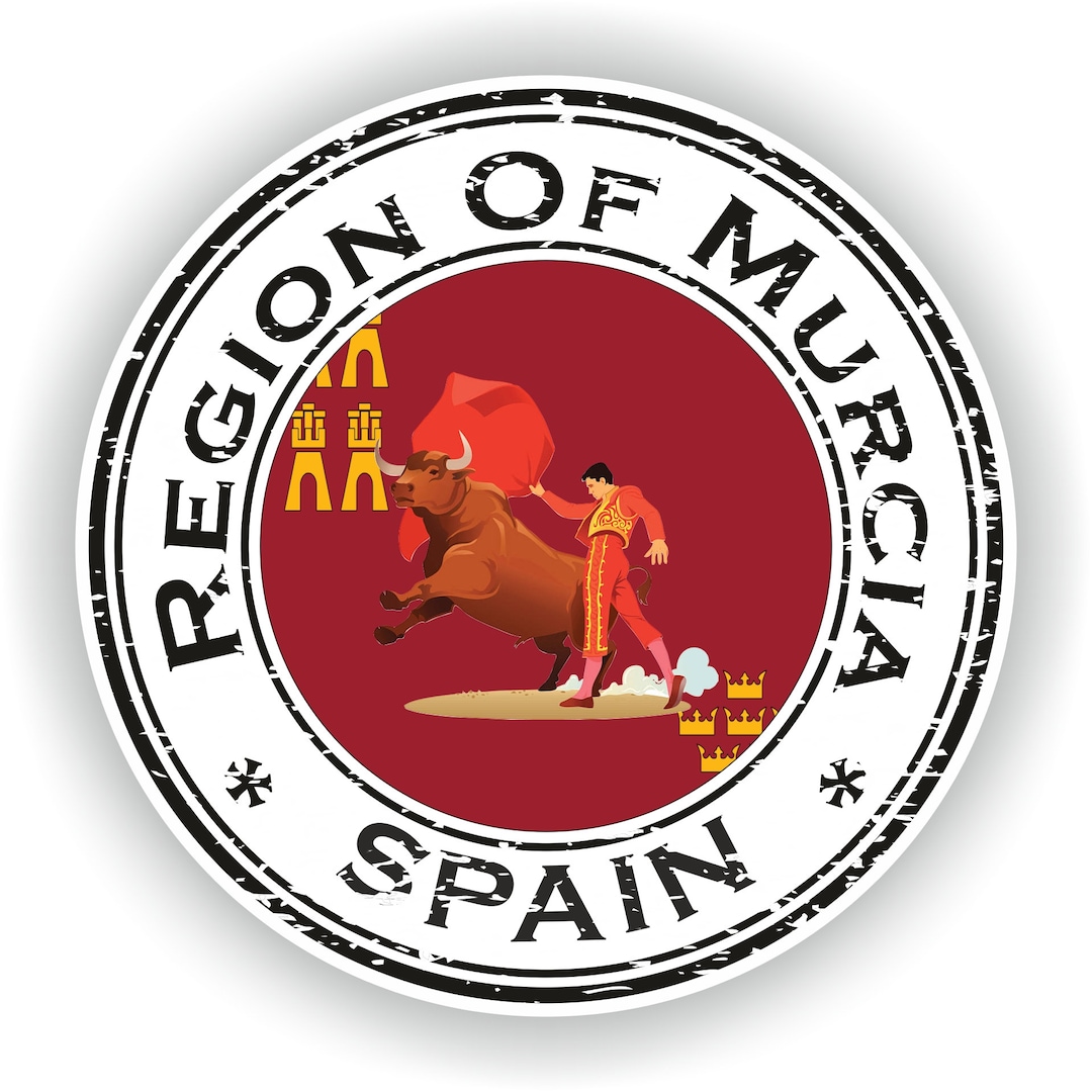 Spain Region of Murcia Seal Sticker Round Flag for Laptop Book Fridge ...