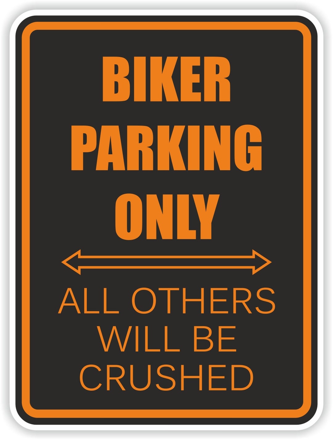 Biker Parking Only Warning Sticker for Bumper Car Laptop Book Fridge ...