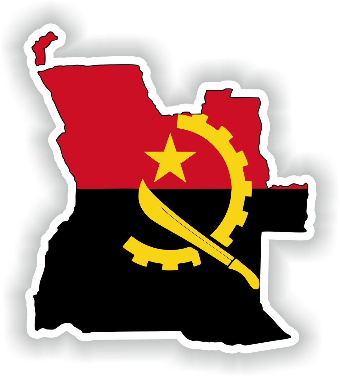 Angola Map Flag - Digital File Download - Svg, Png, Dxf, Eps, Jpg - Etsy