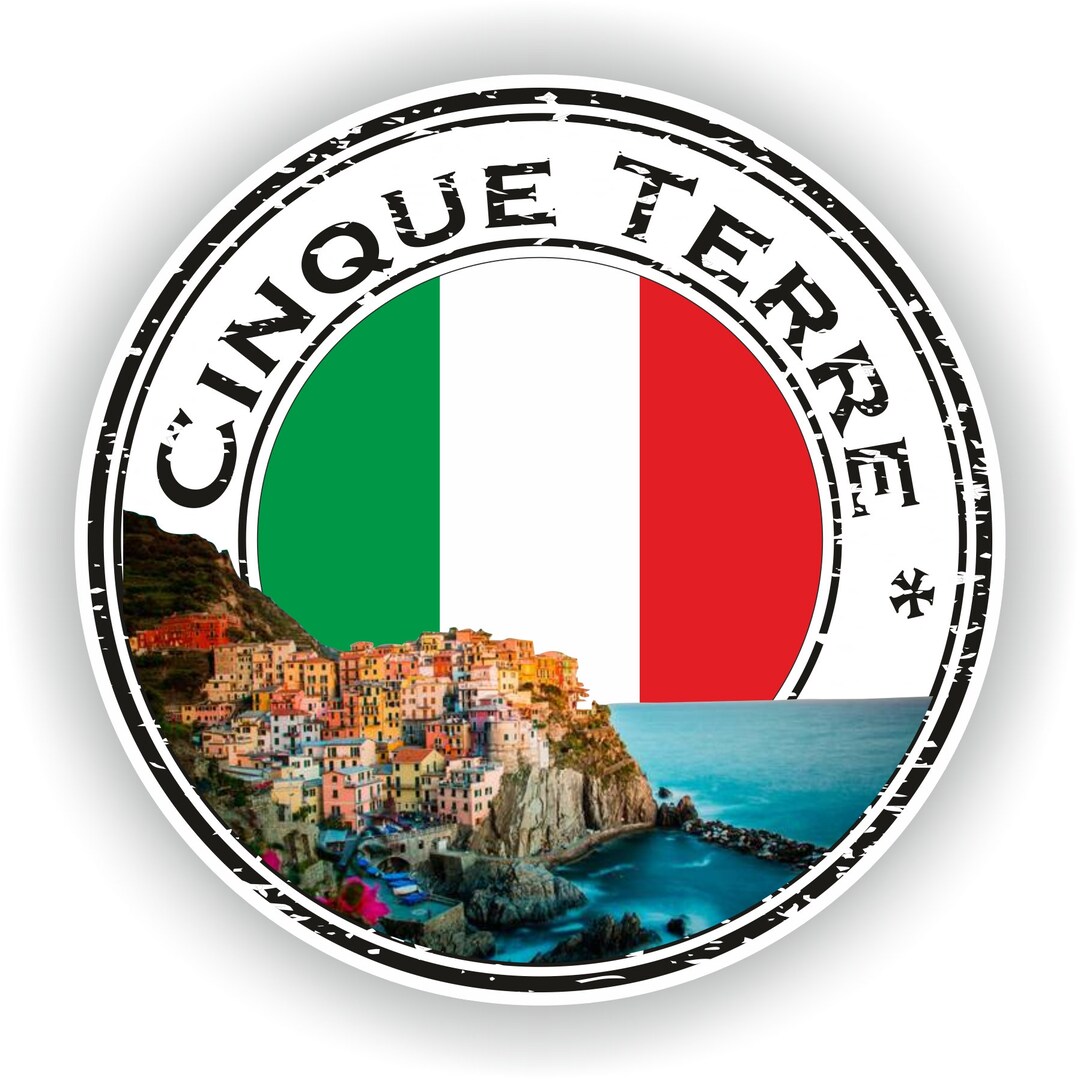 Cinque Terre Italy Seal Sticker Round Flag for Laptop Book Fridge ...