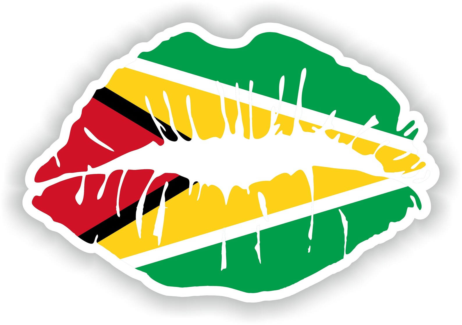 Guyana Lips Flag Sticker For Laptop Book Fridge Guitar Motorcycle