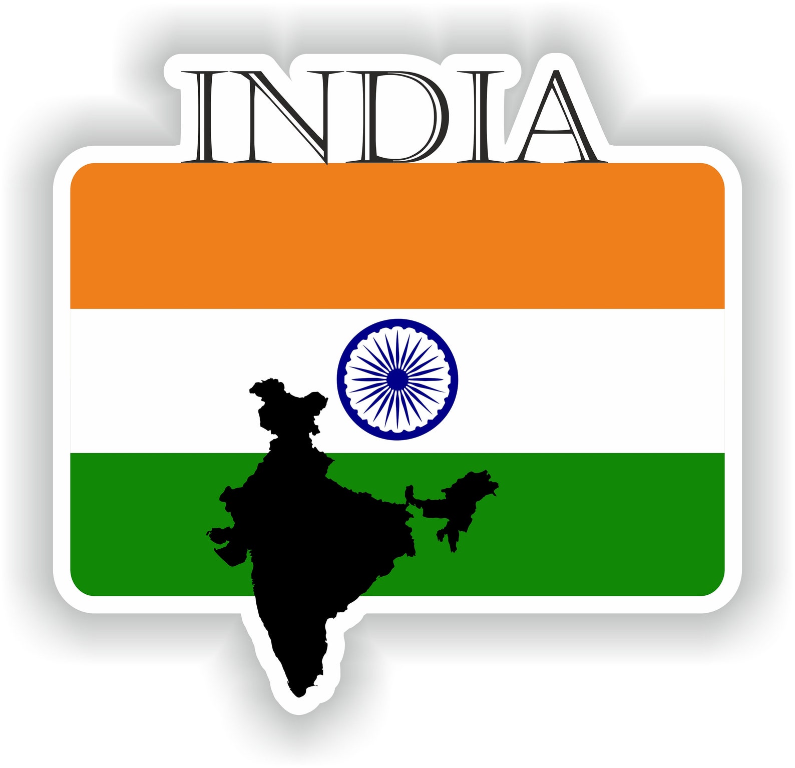 India Sticker Flag MF for Laptop Book Fridge Guitar Motorcycle Helmet ...
