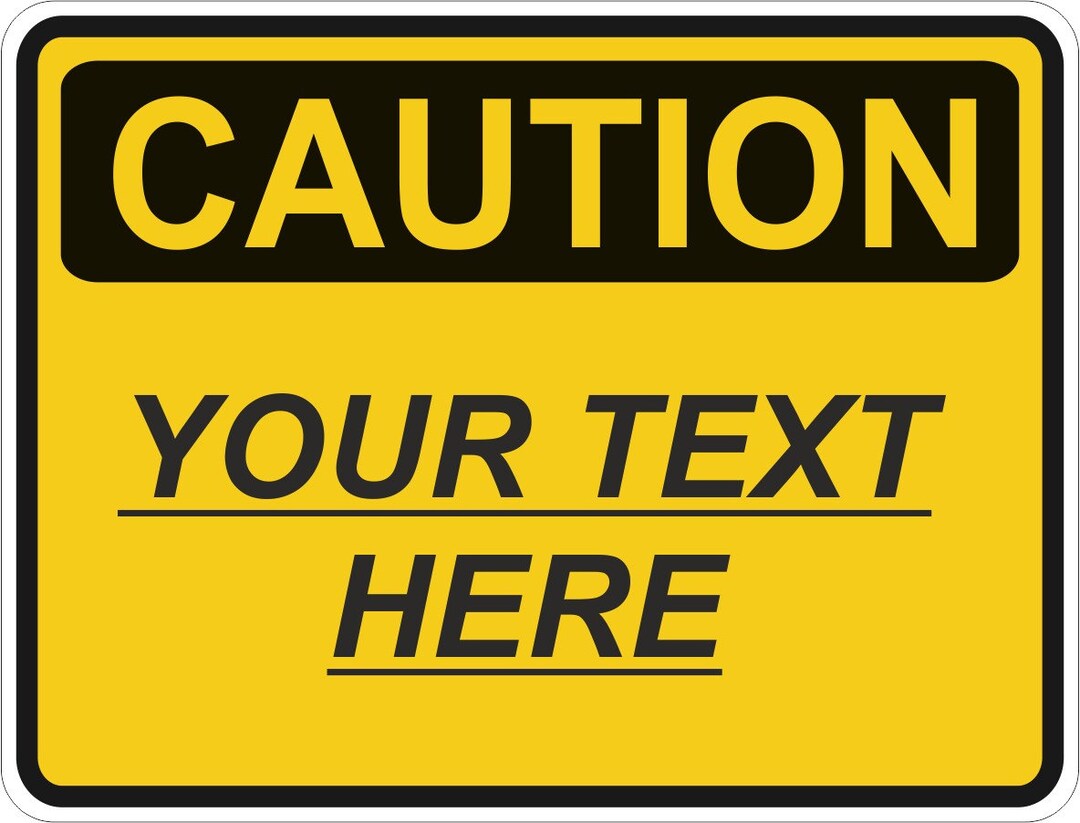 Caution Personalised Custom Name Text Warning Sticker for Laptop Book ...