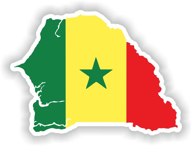 Senegal Map Sticker Flag For Laptop Book Fridge Guitar Etsy