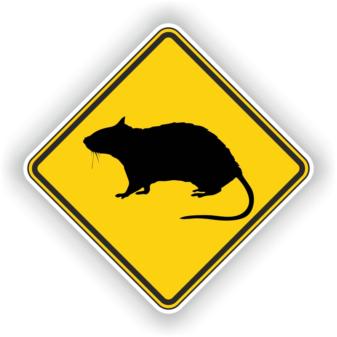 Rat Warning Sticker for Bumper Car Laptop Book Fridge Guitar Motorcycle ...