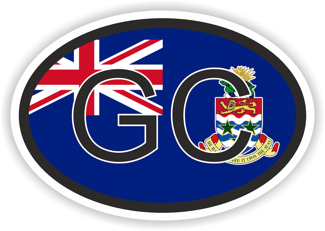 Cayman Islands Country Code Oval Sticker With Flag for Bumper Laptop ...