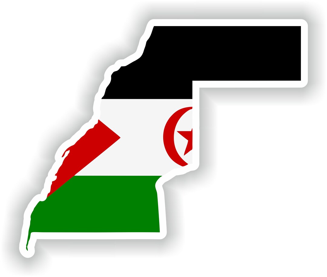 Western Sahara Map Sticker Flag For Laptop Book Fridge Guitar Etsy