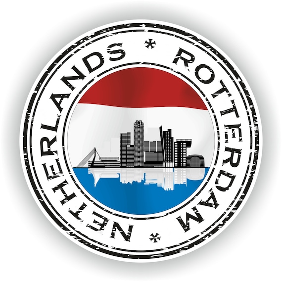 Netherlands Rotterdam Seal Sticker Round Flag for Laptop Book - Etsy ...