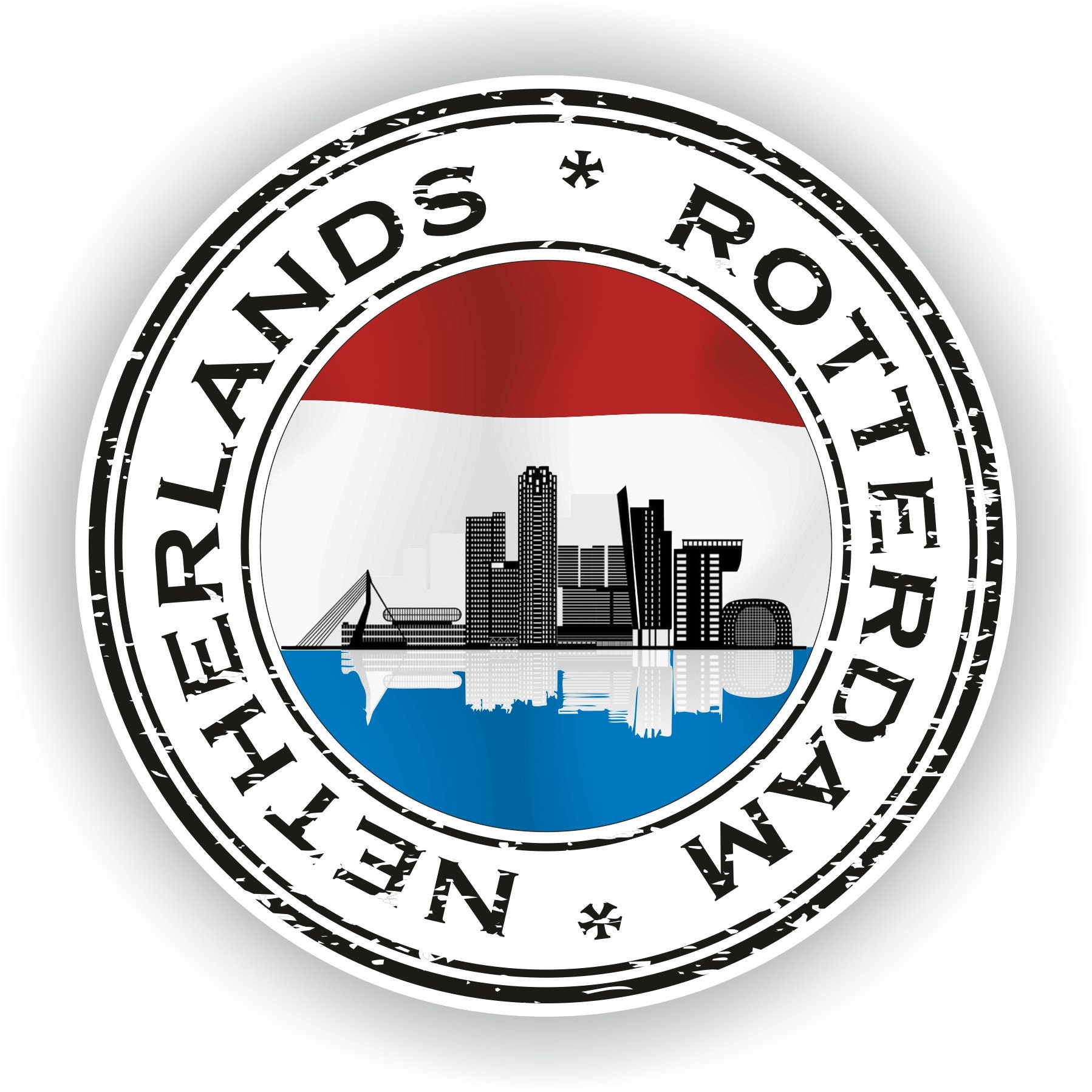 Netherlands Rotterdam Seal Sticker Round Flag for Laptop Book - Etsy ...
