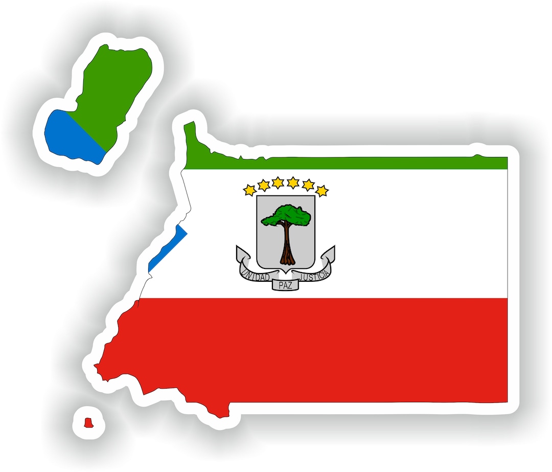 Equatorial Guinea Map Sticker Flag for Laptop Book Fridge Guitar ...