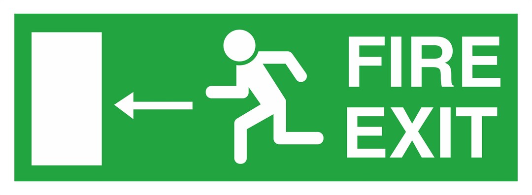 Fire Exit Safety Warning Sticker for Bumper Car Laptop Book Suitcase ...