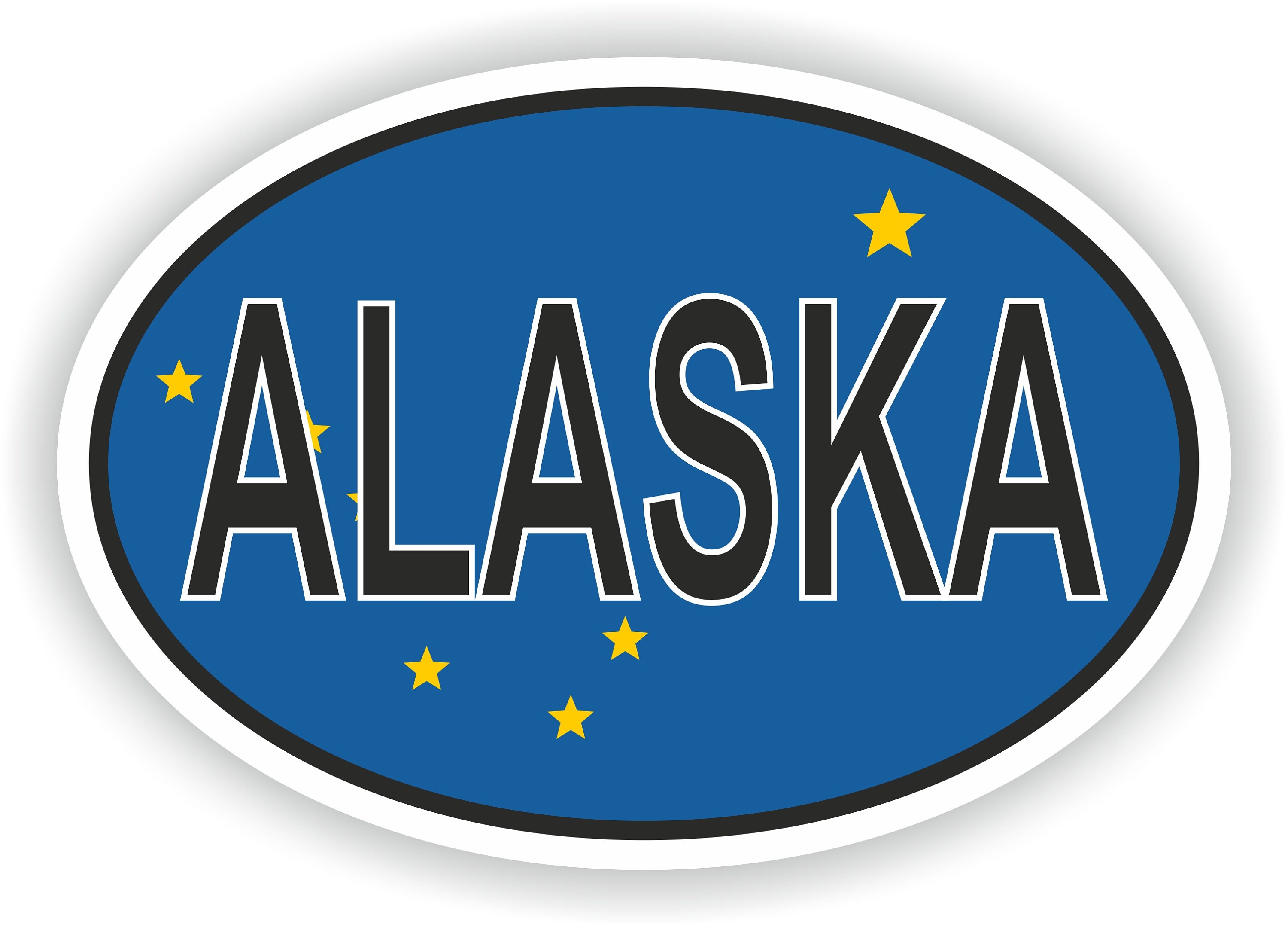 ALASKA Country Code Oval Sticker With Flag for Bumper Laptop Book ...