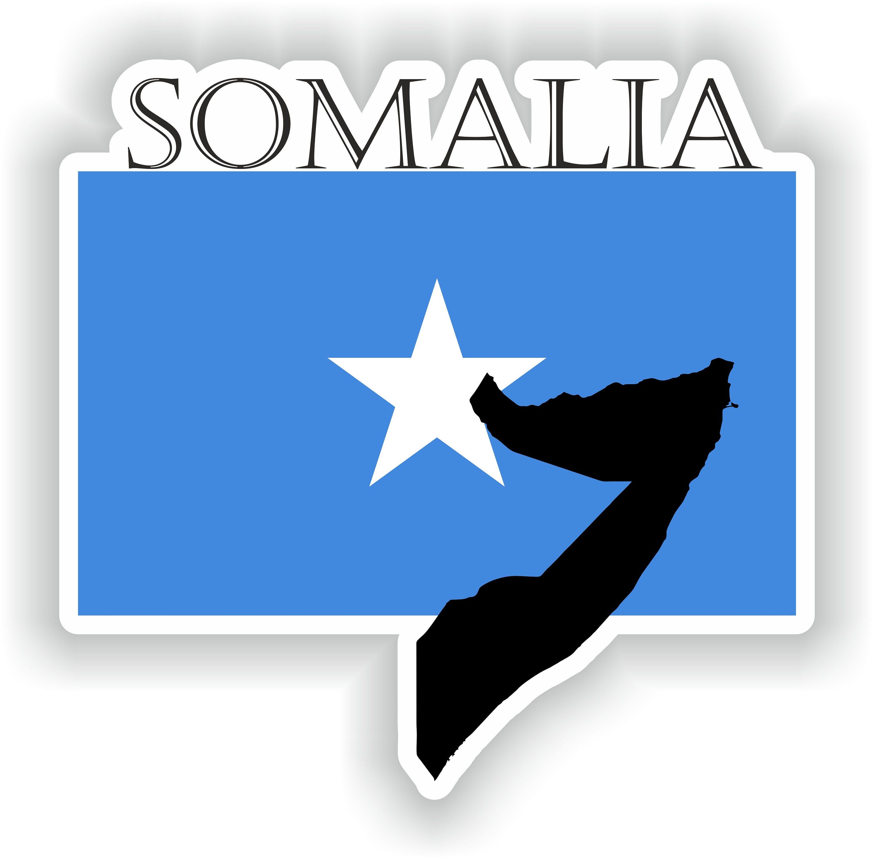 Somalia Sticker Flag MF for Laptop Book Fridge Guitar Motorcycle Helmet ...