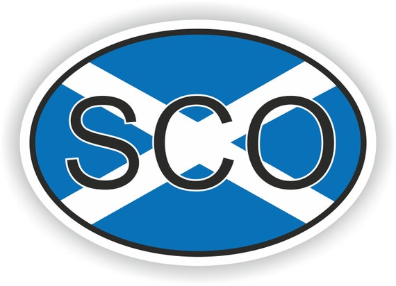 Scotland SCO Country Code Oval Sticker With Flag for Bumper | Etsy