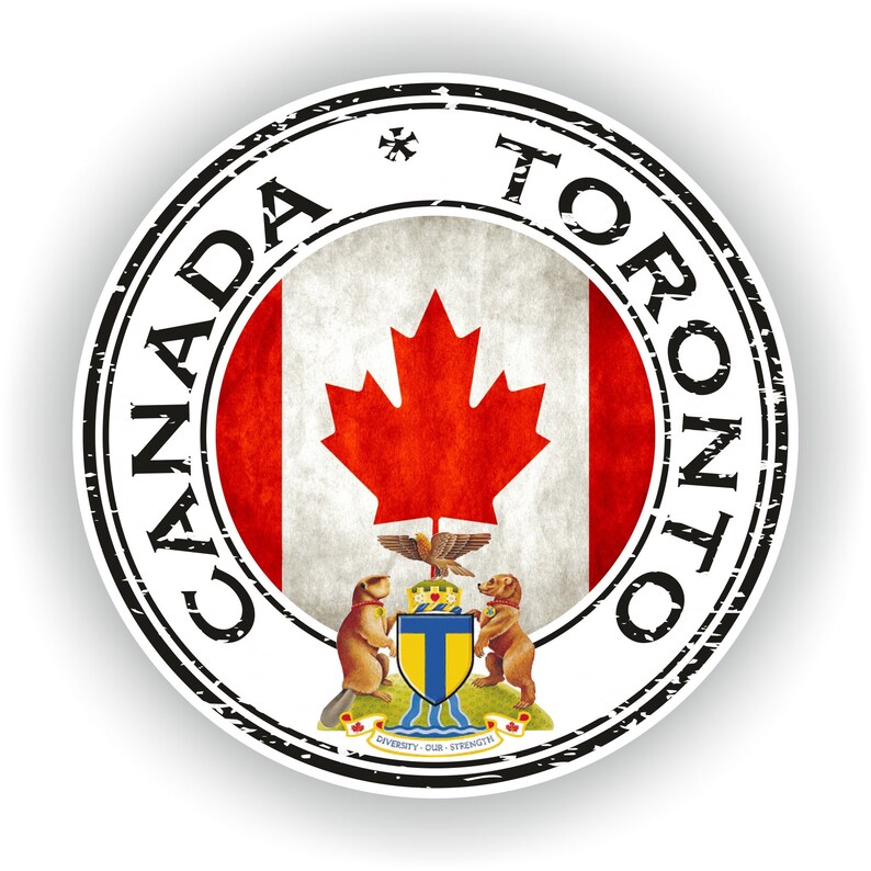 Canada Toronto Seal Sticker Round Flag For Laptop Book Fridge Etsy