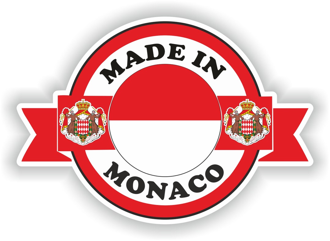 Monaco Made In, Sticker Flag for Laptop Book Fridge Water Bottle ...