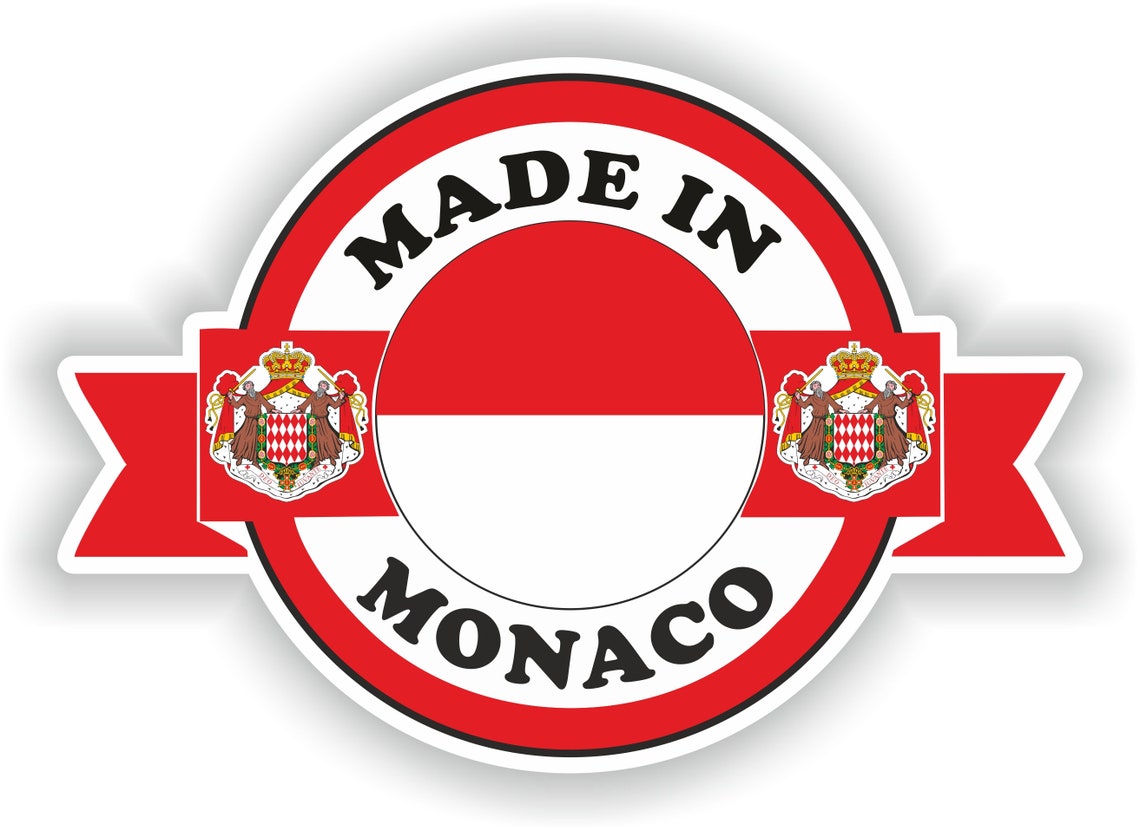 Monaco Made In, Sticker Flag for Laptop Book Fridge Water Bottle ...