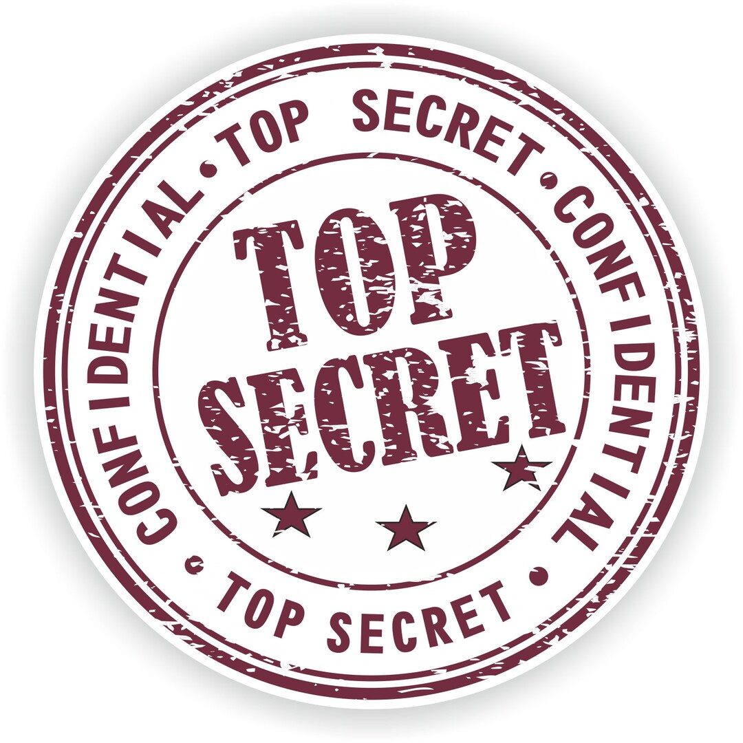 Top Secret Confidential Sticker for Bumper Car Van Truck Motorcycle ...