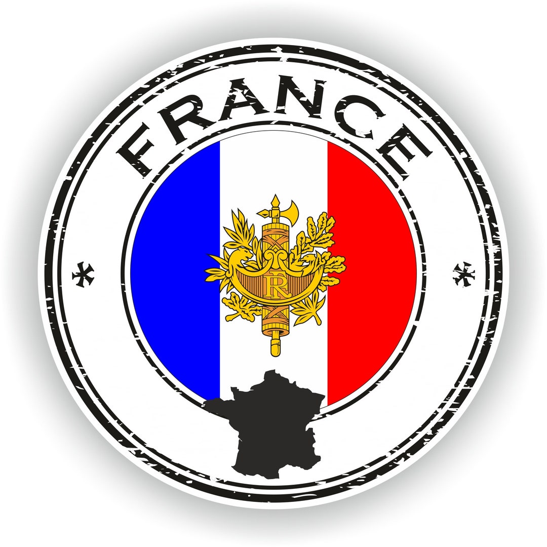 France Seal Sticker Round Flag for Laptop Book Fridge Guitar Motorcycle ...